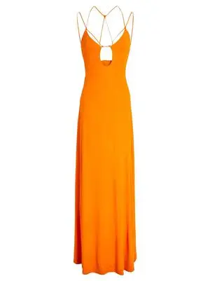 Victoria Beckham Cutout Jersey Maxi Dress - Orange