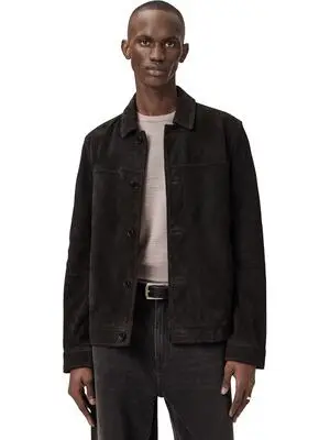 ALLSAINTS Nates Suede Jacket - Tanner Black