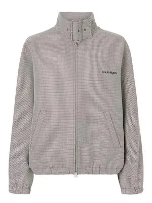 COURREGES Houndstooth Wool-Blend Bomber Jacket Multi