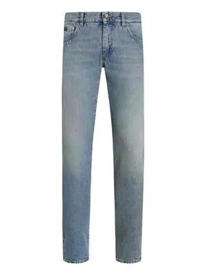 DOLCE & GABBANA Straight-Leg Jeans With Logo Patch