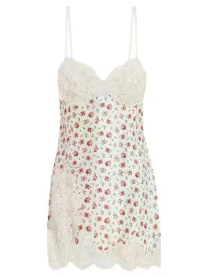 Dolce & Gabbana Floral Lace Mini Dress - White