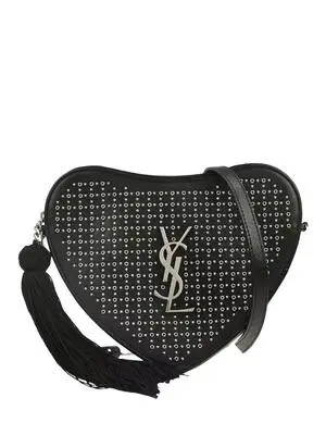 SAINT LAURENT 2018 Love Heart Studded Shoulder Bag