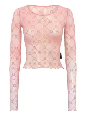 MARINE SERRE Geometric-pattern Top - Pink
