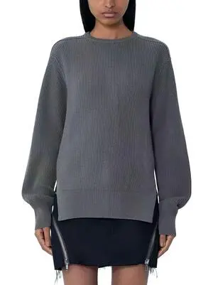 Rick Owens Ribbed Crewneck Sweater - Grey