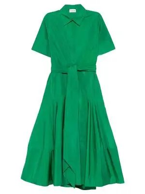 P.a.r.o.s.h Belted Tiered Mini Dress - Green