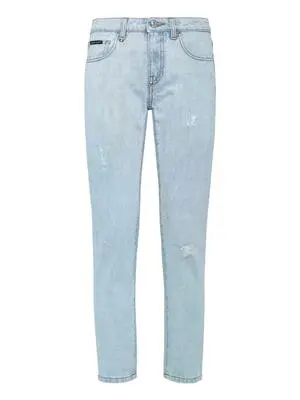Philipp Plein Distressed Boyfriend Jeans - Blue