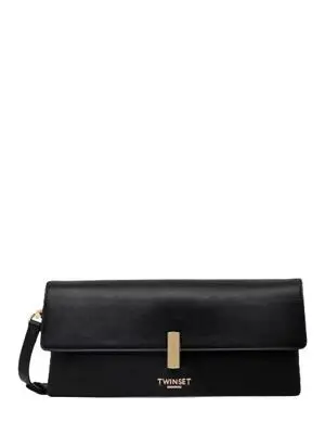 TWINSET Logo Detail Shoulder Bag - Black