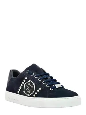 Philipp Plein Studded Leather Lo-top Sneakers - Blue