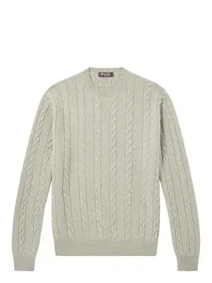 Loro Piana Cedar Cable-knit Cashmere Sweater - Green