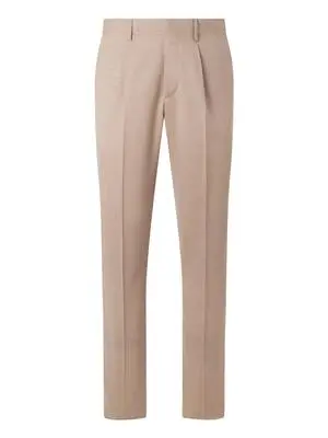 LARDINI Straight-leg Virgin Wool Suit Trousers - Neutrals