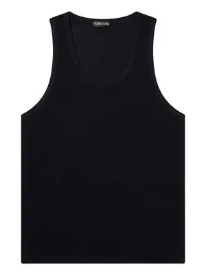 TOM FORD Open-knit Cotton Tank Top - Black
