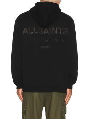 ALLSAINTS Underground Hoodie - Jet Black & Dark Leo