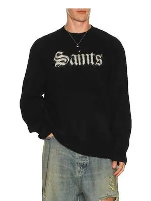 ALLSAINTS Saints Crew Sweater - Black & Chalk White