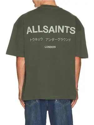 ALLSAINTS Underground Tee In Green - Garnet Green