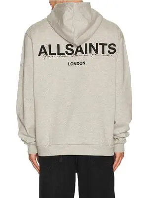 ALLSAINTS ALLSAINTS Halcyon Graphic Hoodie Light Grey Marl