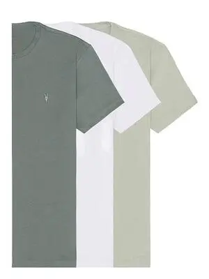 ALLSAINTS Brace Crew 3 Pack Tee In Blue,white - Green  Nordic  & White