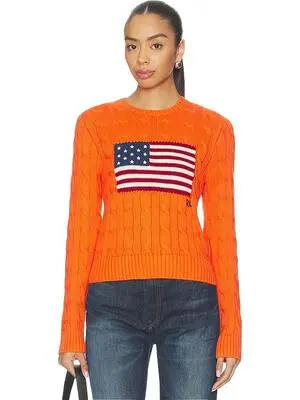 Polo Ralph Lauren Cotton Crewneck Pullover Sweater - Sailing Orange