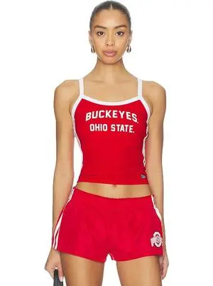 HYPE AND VICE Ohio State University Sideline Stripes Tank Top - Red