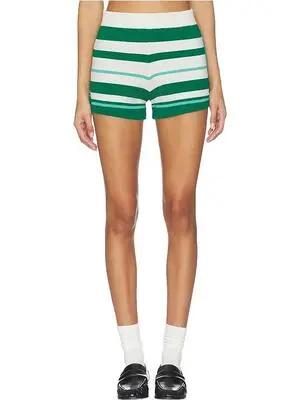 P.E Nation Retreat Stripe Knit Short - College Green Stripe