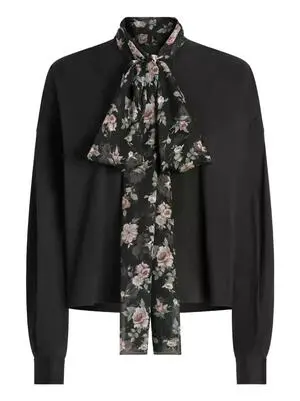 Dolce & Gabbana Floral Scarf Top - Black