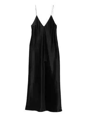 Khaite Taja V-neck Strap Dress - Black