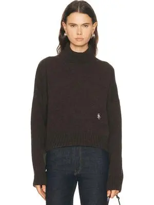 SPORTY & RICH Src Wool Turtleneck - Chocolate
