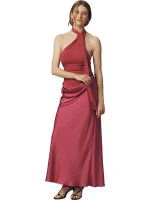 Significant Other Sofiya Stretch Mesh Scarf Maxi Dress - Plum