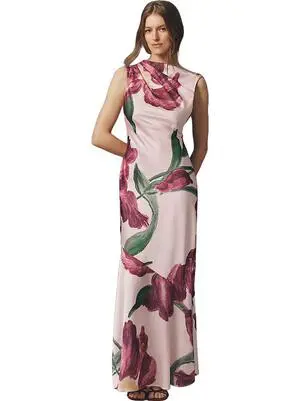 Significant Other Lana Printed Back-tie Maxi Dress - Pink Floral