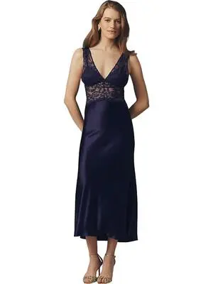 MARE MARE Lace Maxi Slip Dress - Midnight Navy