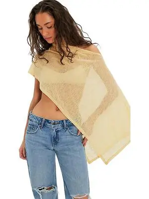 Free People Free People Textured Boatneck Poncho Marigold