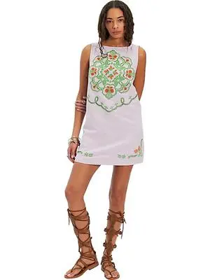 Free People Electric Garden Mini Dress - Pale Orchid Combo