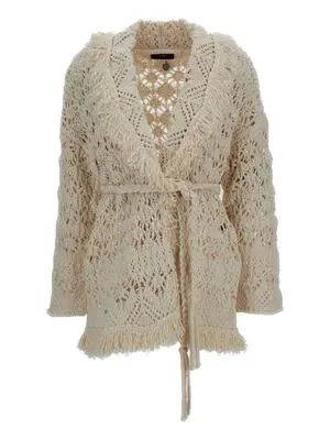 Alanui Icon Cardigan Beige