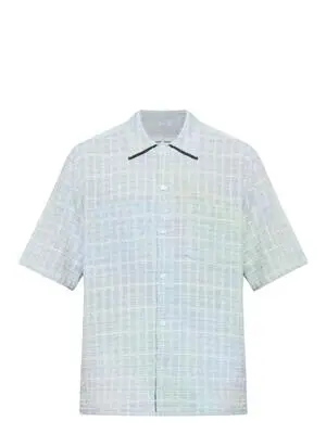 SAMSOE SAMSOE Checked-pattern Chest-pocket Shirt - Blue