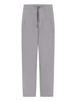 Giorgio Armani Pleated Drawstring Trousers - Grey