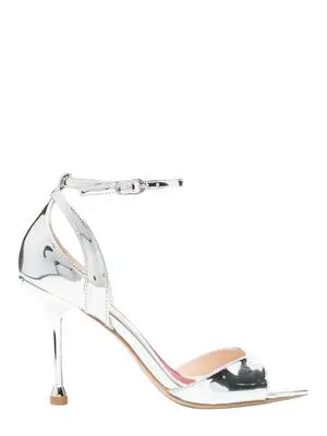 Liu Jo Mirrored Laminated Heeled Sandals - Silver