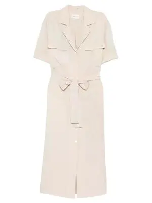 Gant Button-fastening Belted Midi Shirt Dress - Neutrals