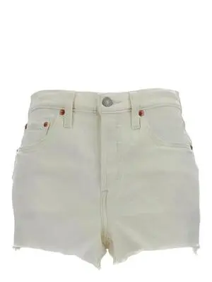 LEVI'S 501 Fringed Denim Shorts - White