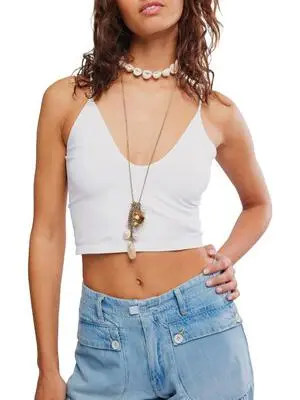Free People Round Two Skinny Strap Camisole - Clean Ivory