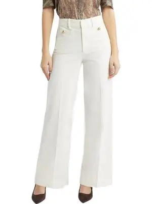 FRAME The Modernist High-waist Straight-leg Pants - Cream