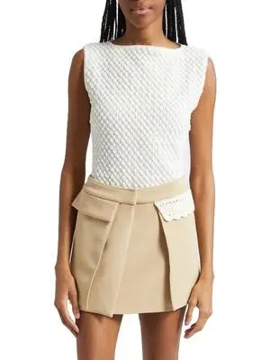 Stine Goya Boatneck Sleeveless Top - White Swan