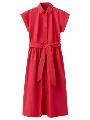 Mango Tie-belt Shirtdress - Red