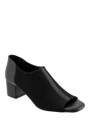 Trotters Lennon Peep Toe Block Heel Pump - Black