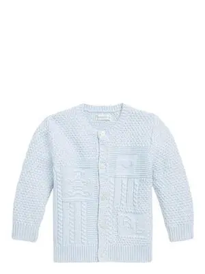 Ralph Lauren Mixed Stitch Cotton Cardigan - Beryl Blue