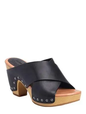 Kork-Ease® Gracie Platform Mule Sandal - Black Fullgrain