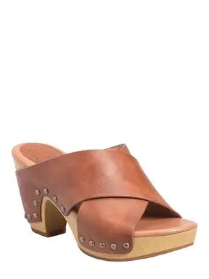 Kork-Ease® Gracie Platform Mule Sandal - Dark Tan Fullgrain