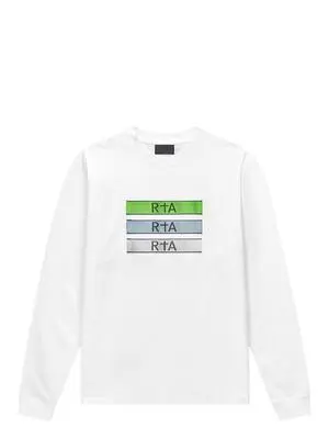 RtA Lawrence Glitch Logo Long Sleeve T-shirt - White Glitch Logo