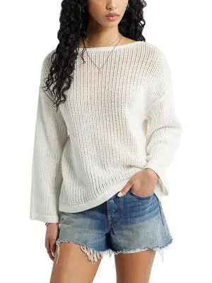 Bp. Cotton Open Stitch Sweater - Ivory
