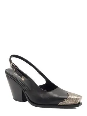 Free People Brayden Slingback Pump Black Tide Leather