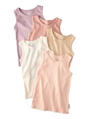 BUTTERBLU Organic Cotton Muscle Tanks 5 Pack - Sorbet