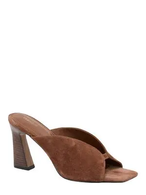 REISS Tiffany Suede Slide Sandal - Tan